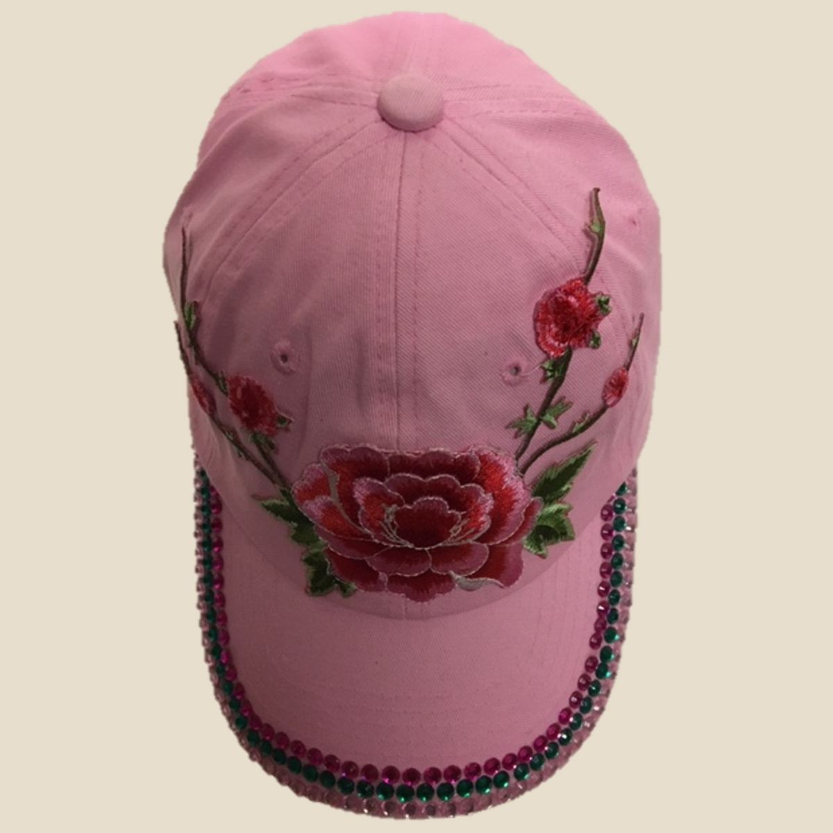 Pink & Red Rose Cap – Shine By Design Apparel